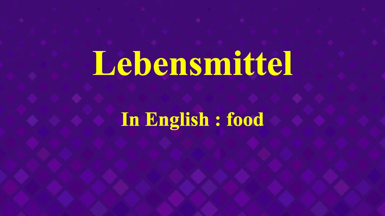 Learn how to pronounce Lebensmittel in German or what is the German of ...
