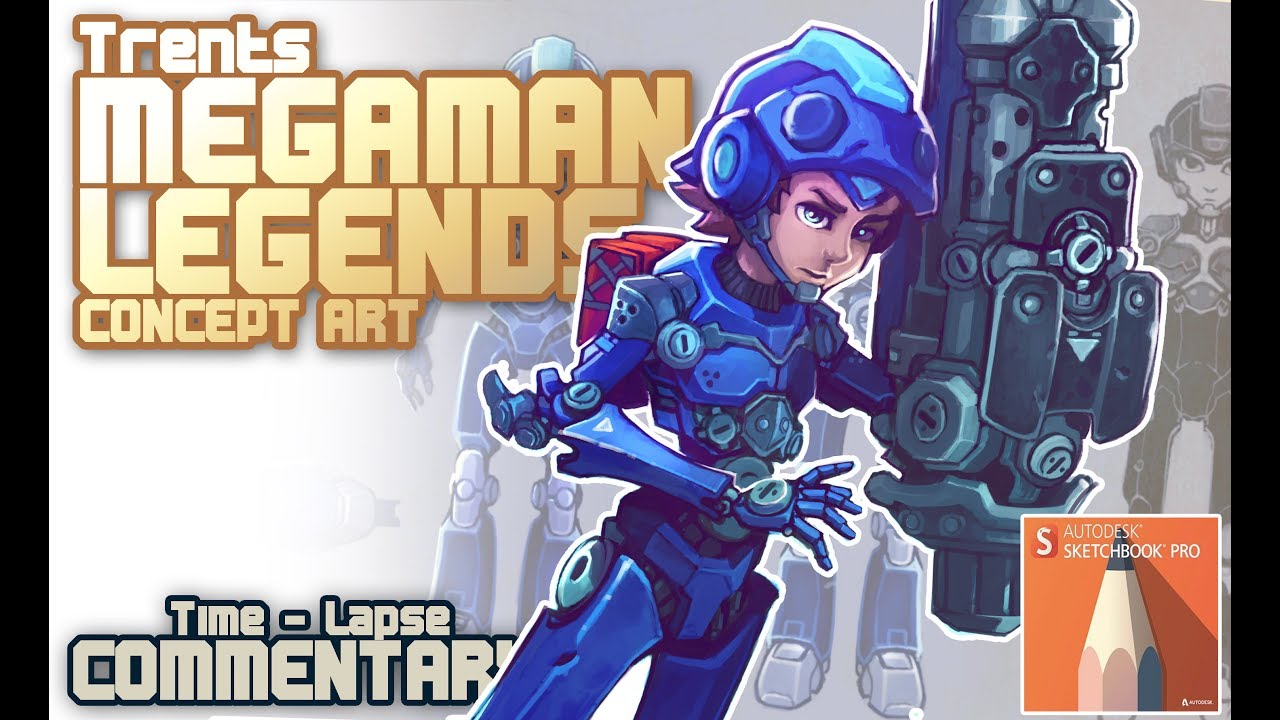 Megaman Legends 3 concept art in Sketchbook Pro (Speedpaint with ...