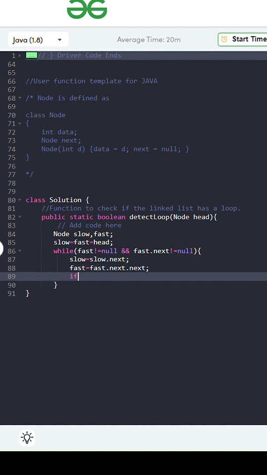Detect Cycle In A Linked List Shorts Coding Linkedlist Dsa Gfg Practice Youtube