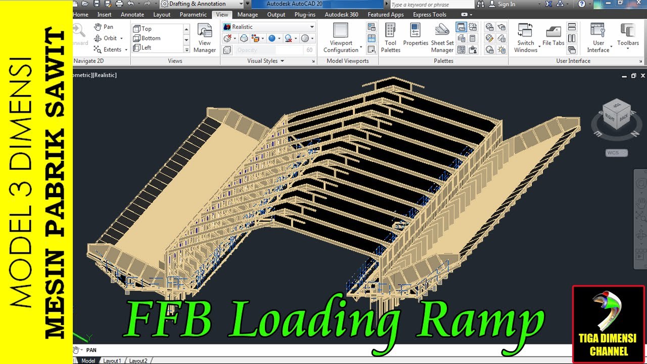 model 3d loading ramp mesin pabrik sawit - YouTube