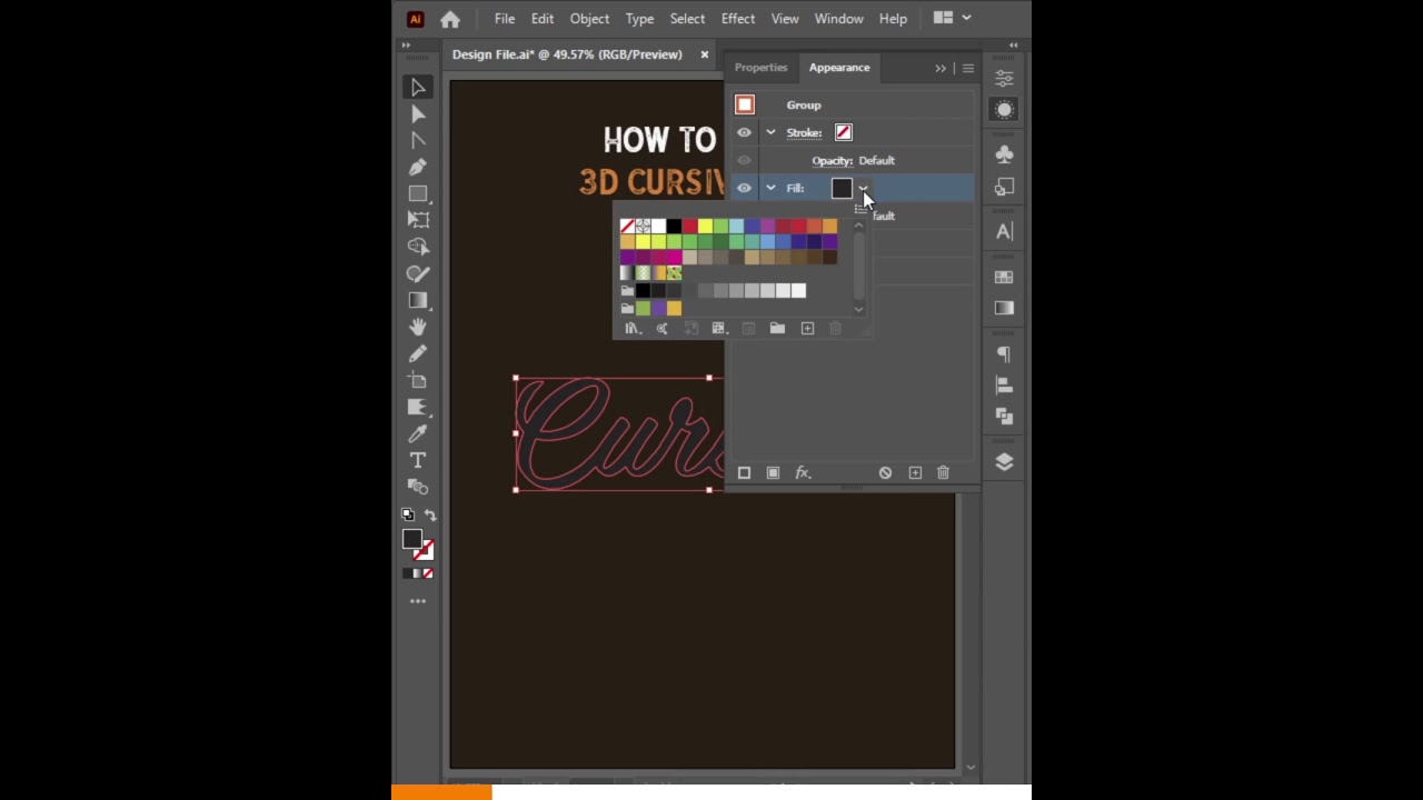 EASILY CREATE 3D CURSIVE TEXT IN ILLUSTRATOR DiziROX YouTube EASILY CREATE 3D CURSIVE TEXT IN ILLUSTRATOR DiziROX YouTube