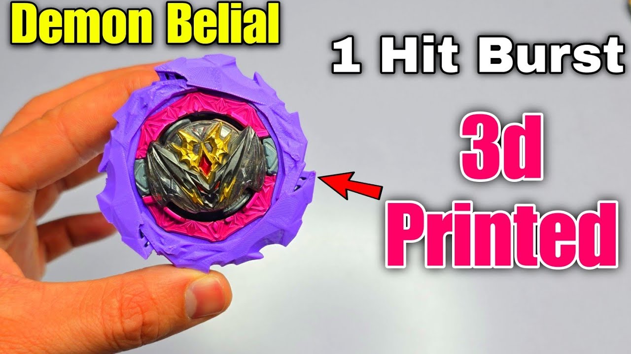 Crazy 3d Printed Demon Belial Beyblade | 1 Hit Burst Beyblade - YouTube