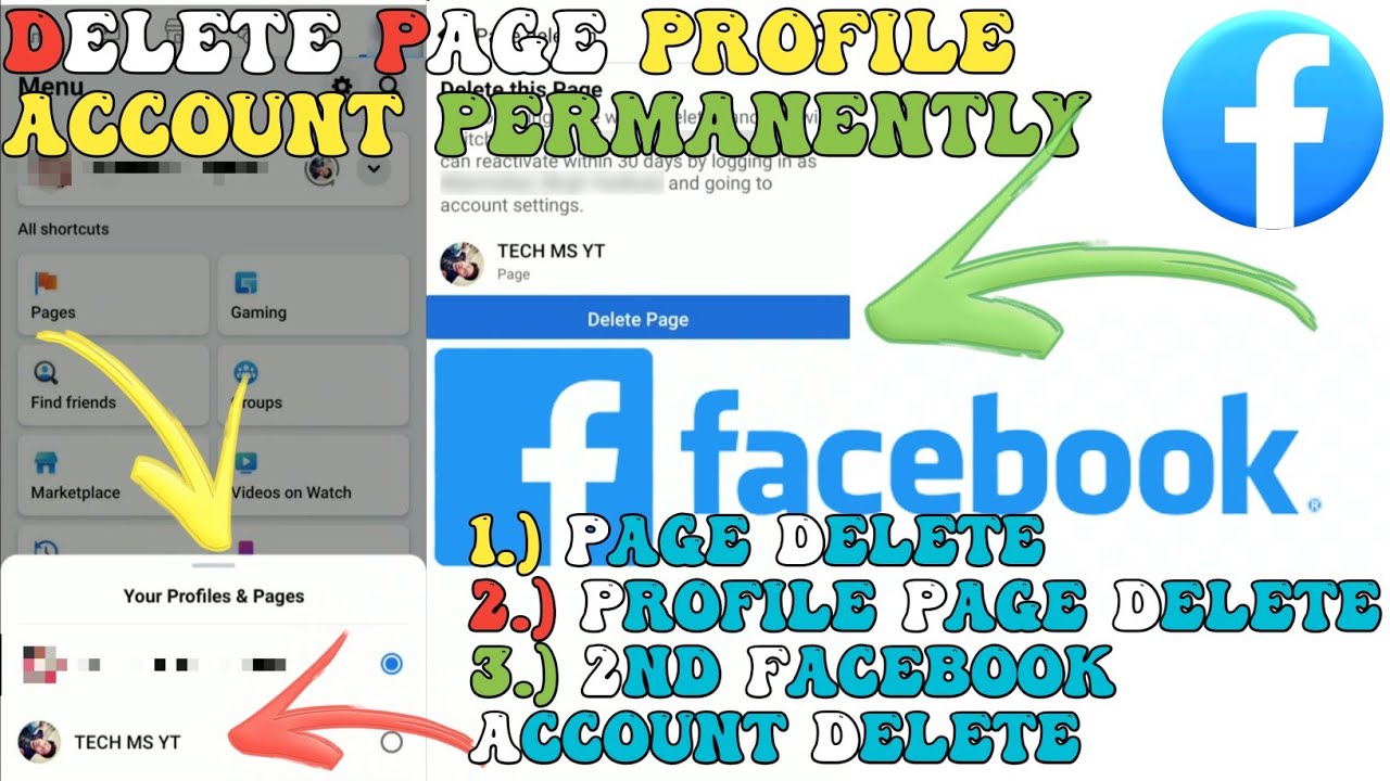 How To Delete Facebook Page Profile Account |FB Page Delete | Facebook ...