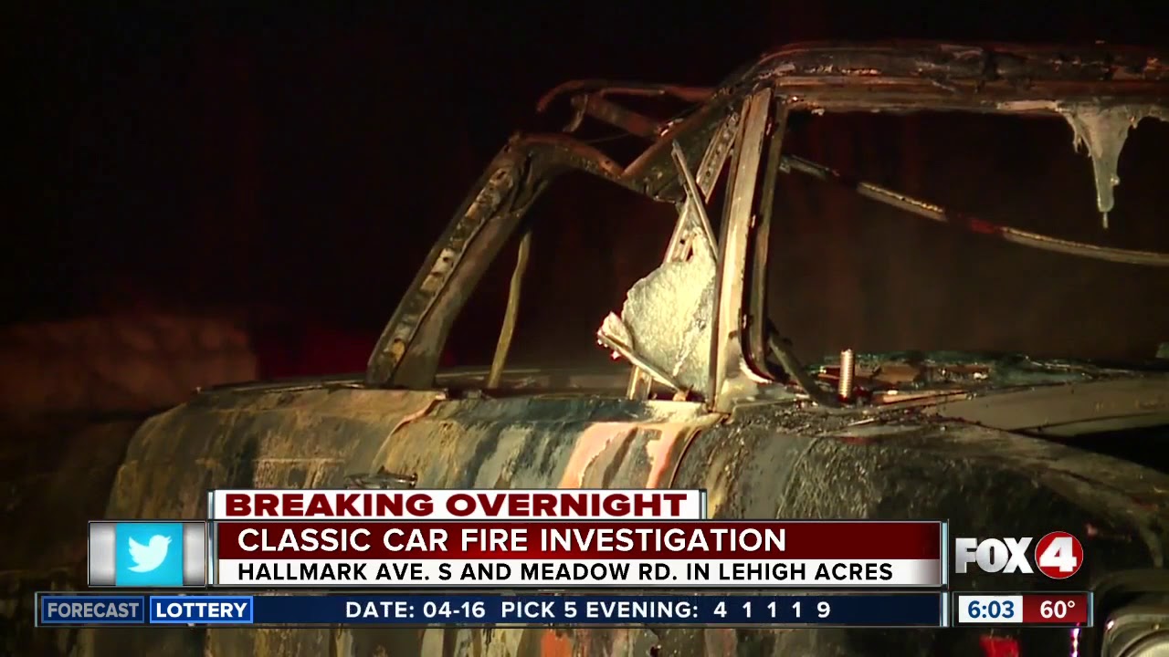 Classic car destroyed by fire in Lehigh Acres - YouTube