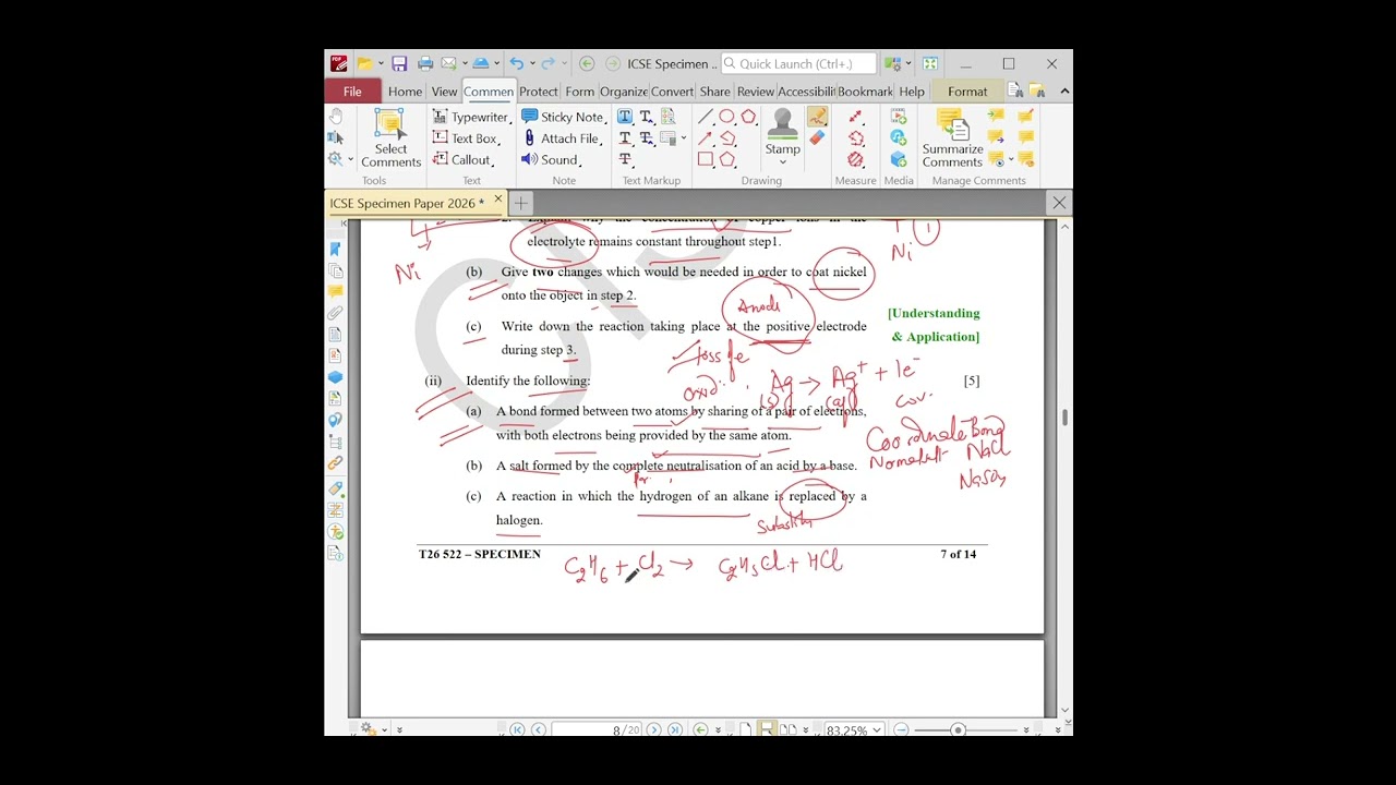 ICSE Class 10 Chemistry Specimen Paper 2026 | Question 2 Full Solution ...