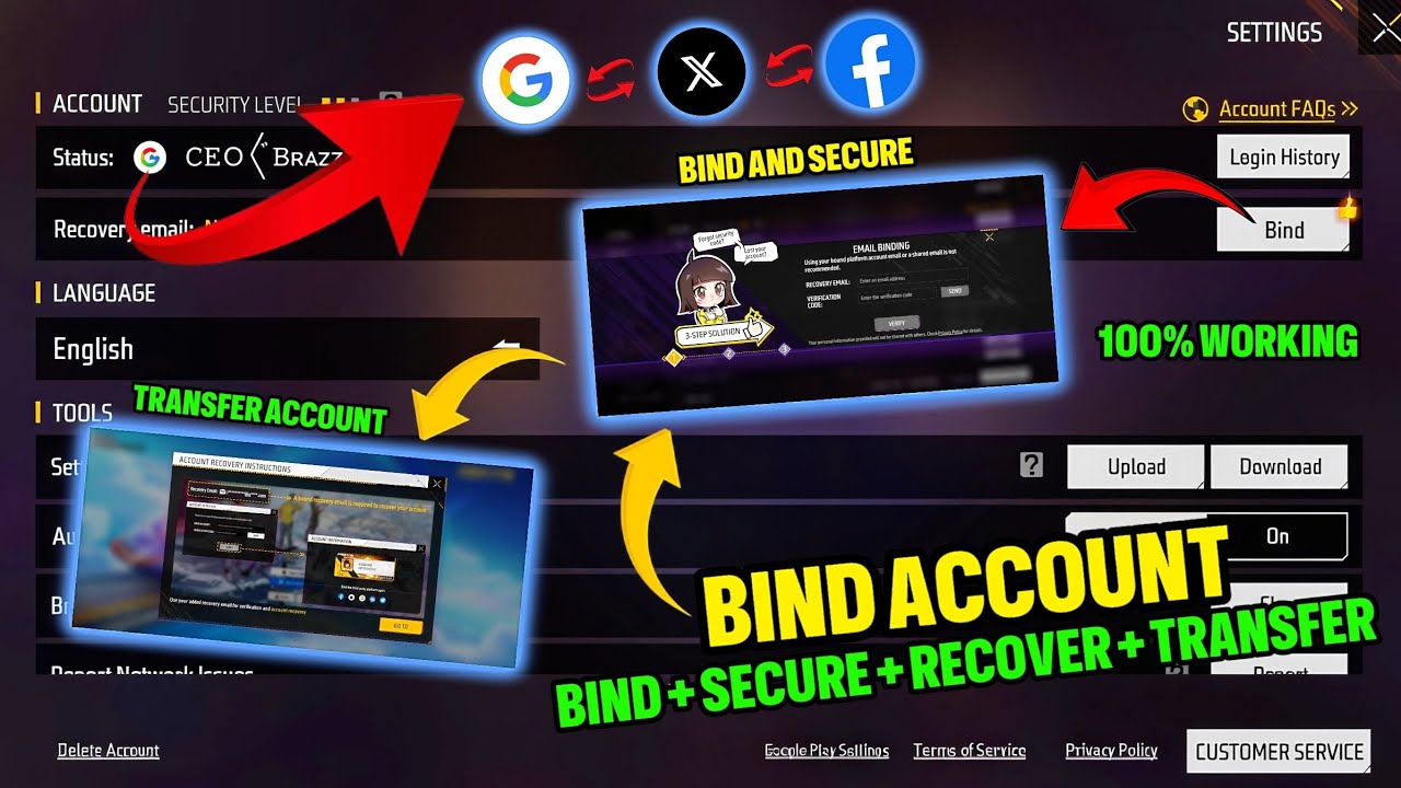 Bind Account | Secure, Recover & Transfer | Garena Free Fire - YouTube