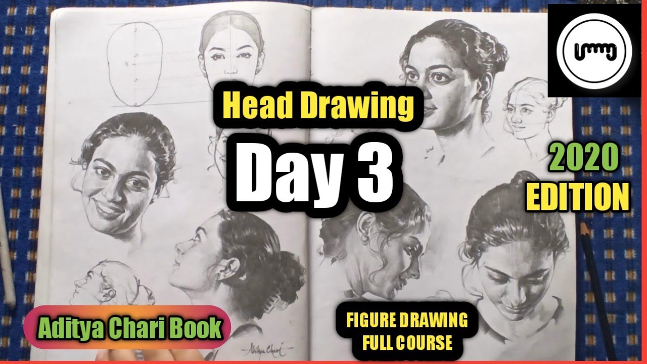 Lesson 3 - Head Drawing - Aditiya chari book || Figure drawing made easy || Advance Drawing ...