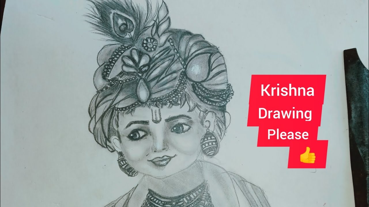 👍pencil drawing Bihari Ji ki long video 🙏🙏/how to the draw easy mor ...