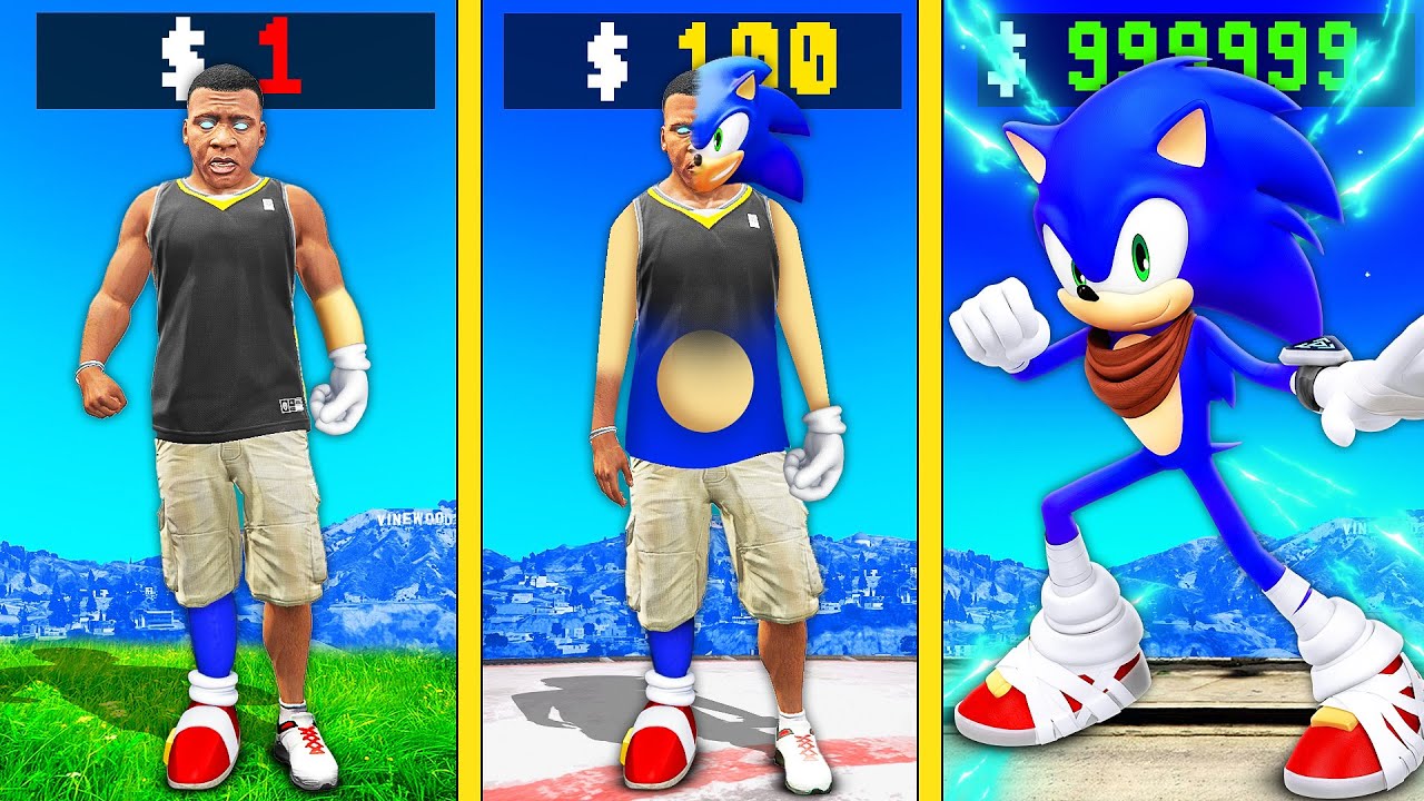 $1 SONIC to $1,000,000,000 in GTA 5 - YouTube