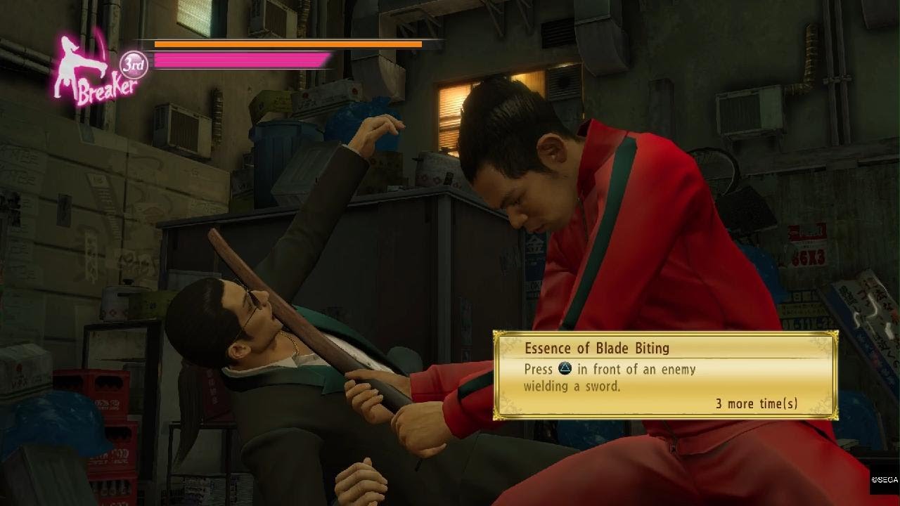 YAKUZA 0 Areshi's Training 5 - Essence of Blade Biting - YouTube