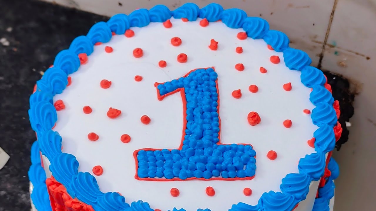 1 number cake design 🎂 cake #views #cakedecorating #viral #cakelover # ...