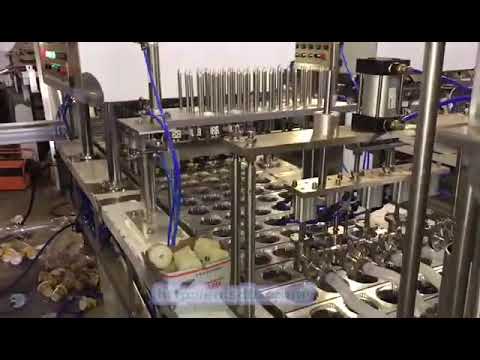 margarine butter cup filling and sealing machine - YouTube