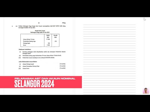 Selangor 2024 - Soalan 5 - Pelarasan ABT & Akaun Nominal - YouTube