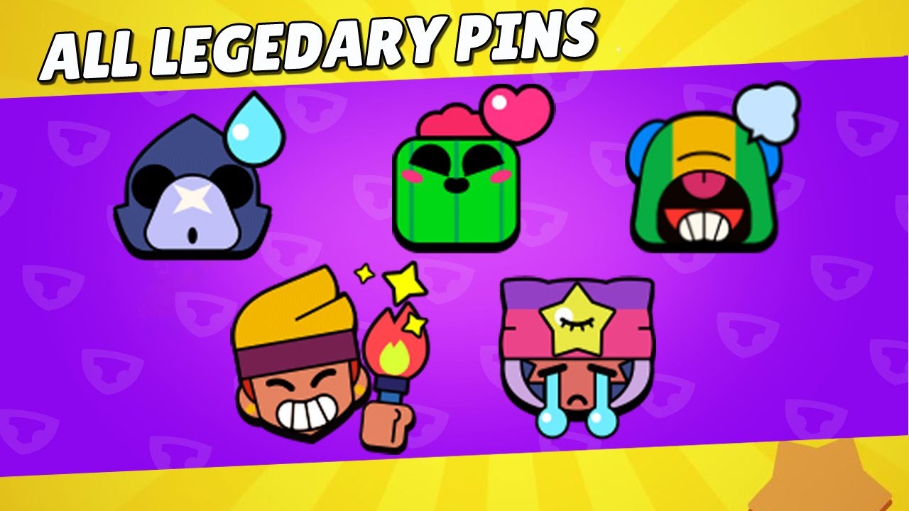 All Legendary Pins In Brawl Stars - YouTube