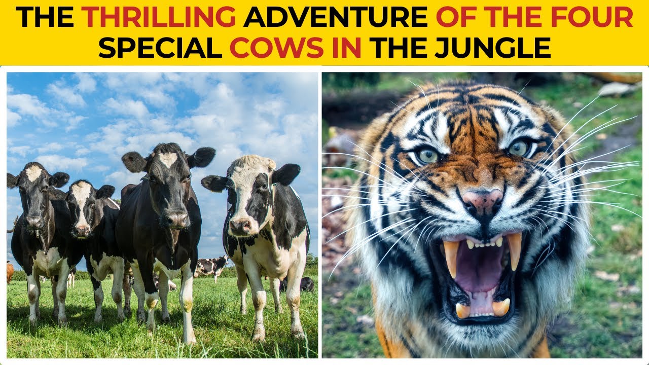 😱The Thrilling Adventure of the Four Special Cows in the Jungle😱 #top # ...