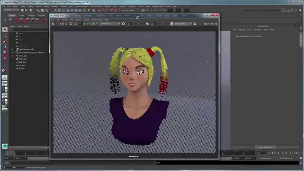 Coloring XGen primitives using a ramp node and ptex map (Maya 2015 ...