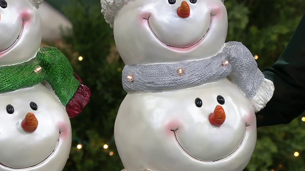 Kringle Express Illuminated Indoor/Outdoor Snowman Head Stack on QVC - YouTube
