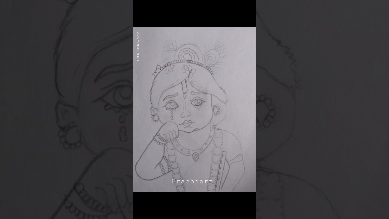Little Crying Krishna drawing #shorts - YouTube
