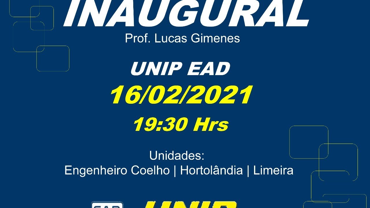 Aula Inaugural - UNIP EAD - YouTube