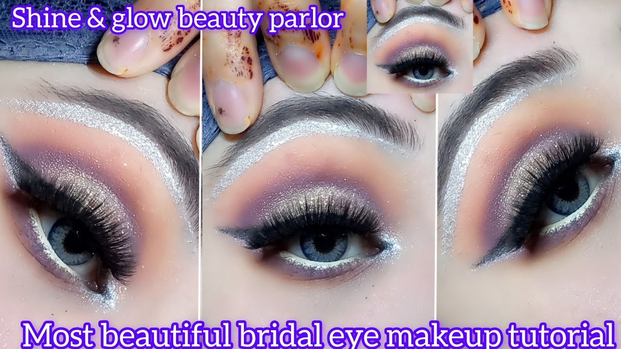 Most beautiful glamorous bridal eye makeup tutorial | step by step eyes ...