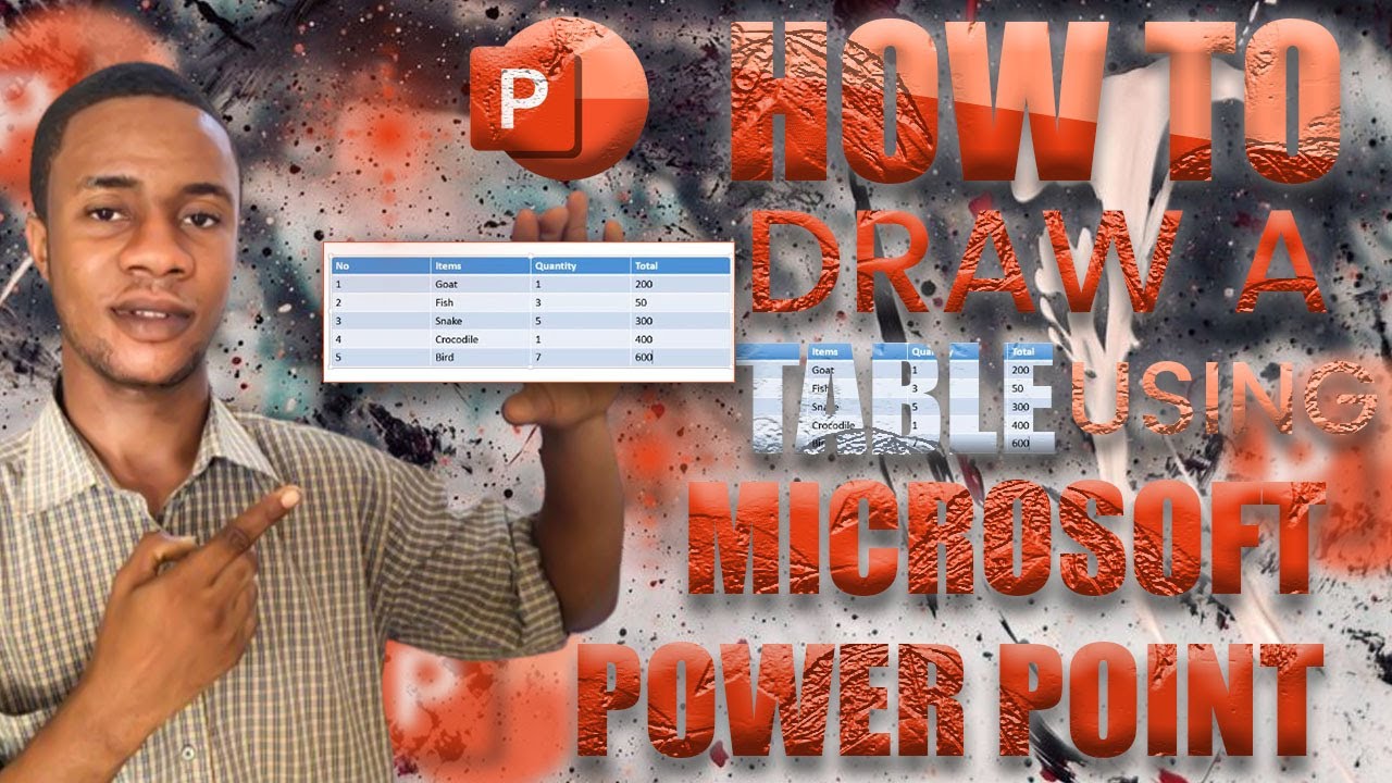 HOW TO DRAW A TABLE USING MICROSOFT POWER POINT - YouTube
