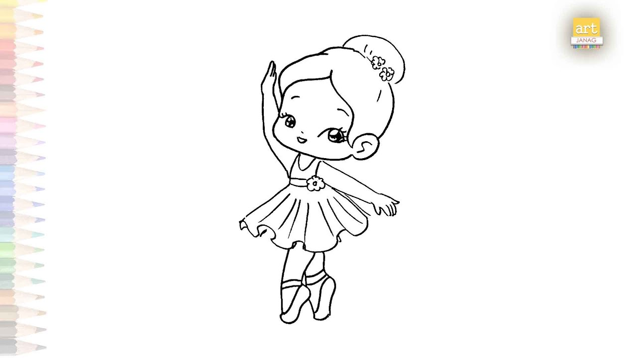 Ballerina Dancing drawing | Outline sketches | How to draw Ballerina ...