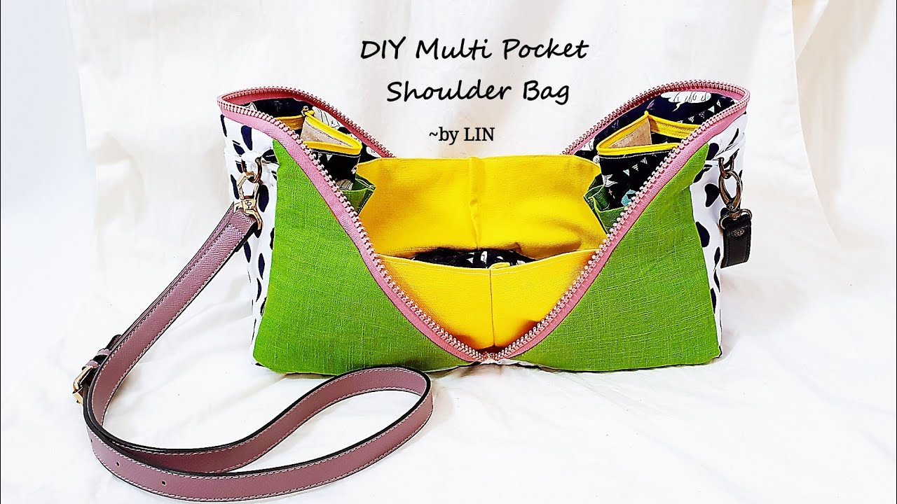 DIY Multi Pocket Shoulder Bag / Shoulder Bag Tutorial【part 2】수제 패키지 교육 ...