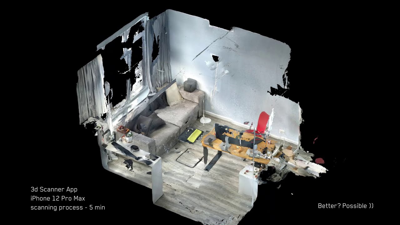 3d Scanner App - room test - YouTube