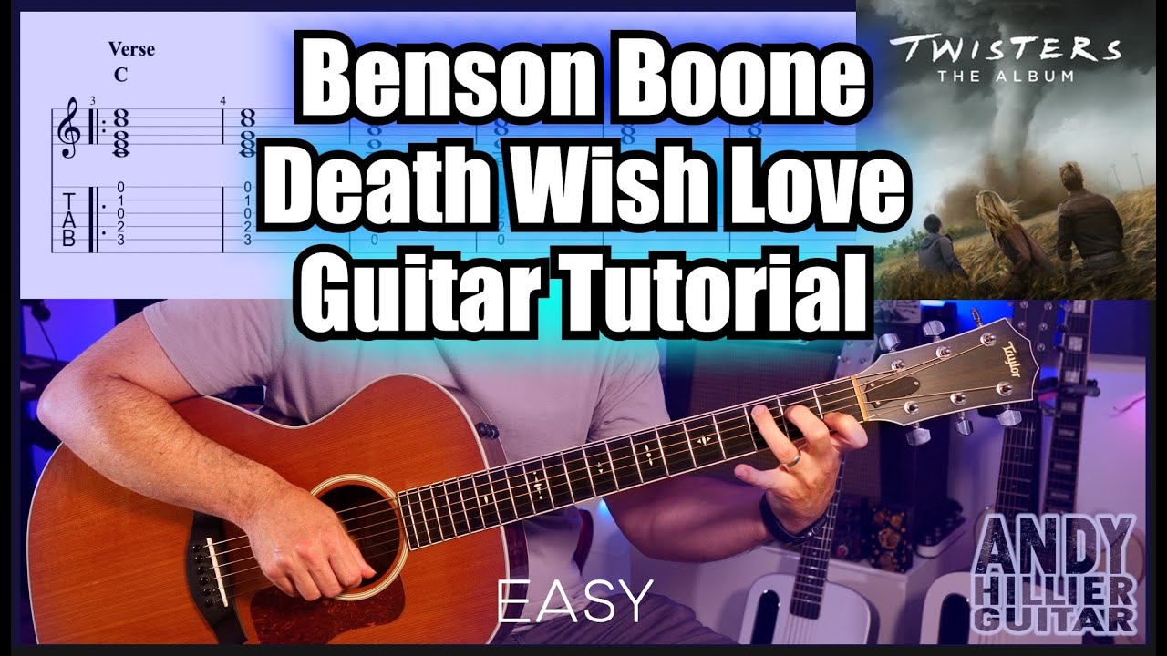 Benson Boone - Death Wish Love Guitar Tutorial Lesson with tabs - YouTube