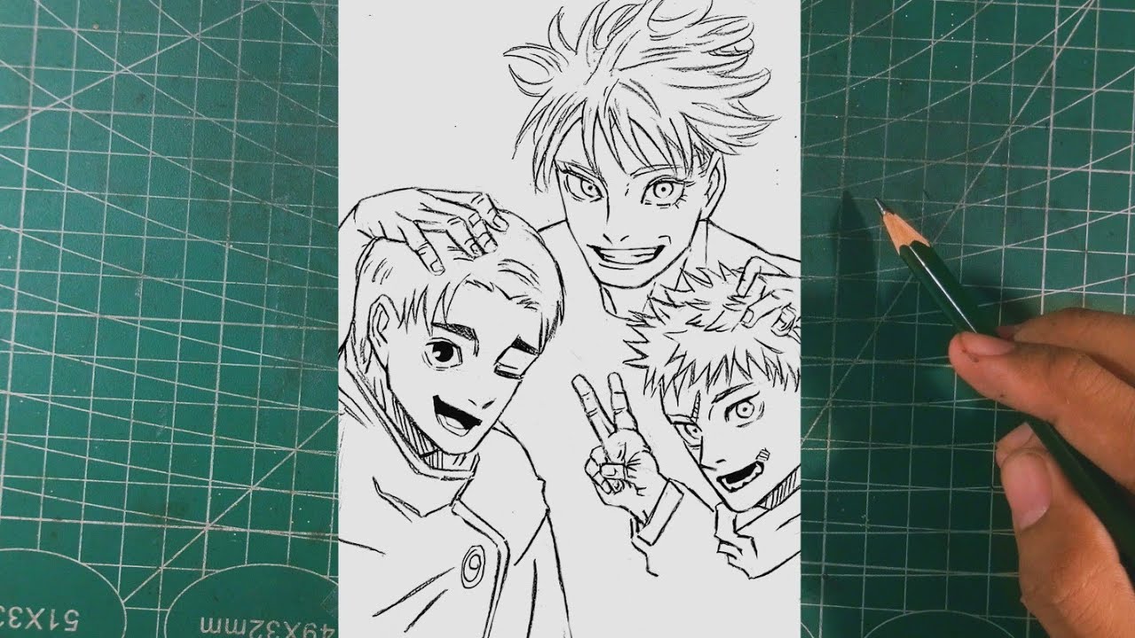How to draw Gojo, Yuji and Yuta - Jujutsu Kaisen || Step By Step - YouTube