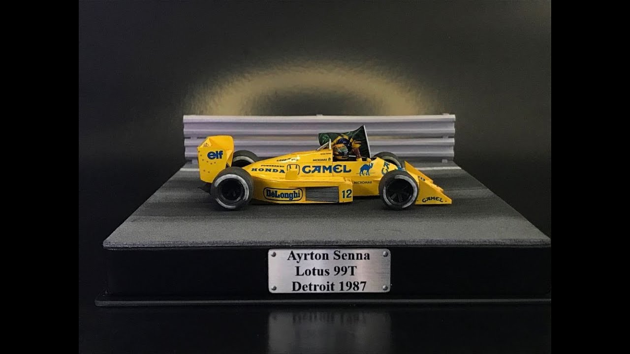 Ayrton Senna GP de Detroit 1987 Lotus Honda 99T Diorama escala 1/43 ...