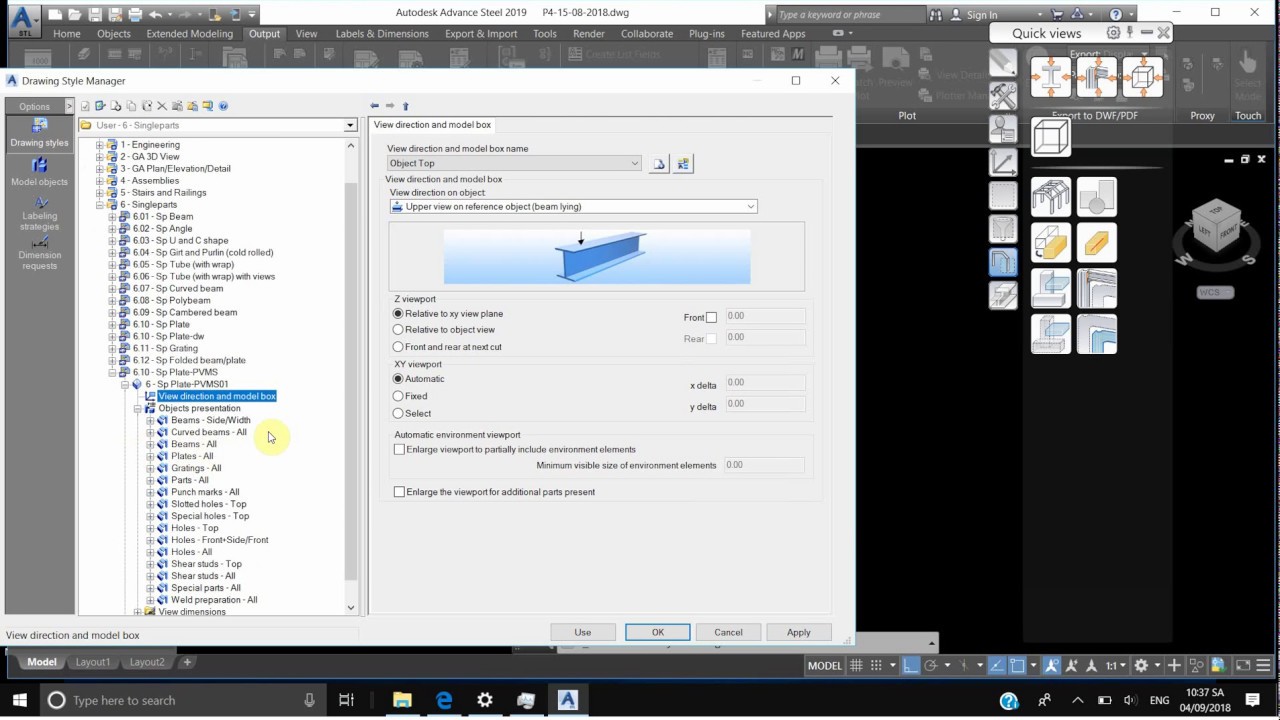 ADVANCE STEEL 2019 TUTORIAL-CREATE AND CUSTOMIZE A DRAWING PROCESSES ...