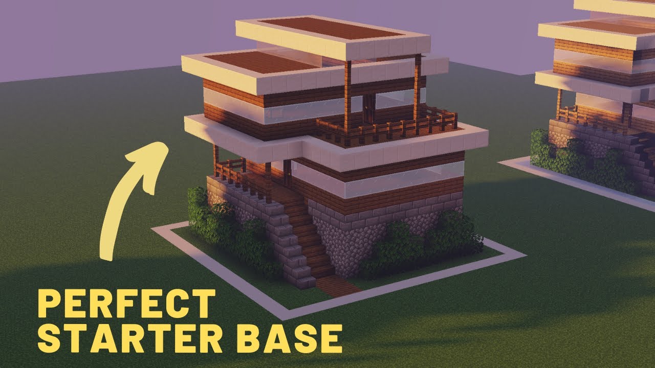 Minecraft: Lets Build #02 A Perfect Starter Base - YouTube