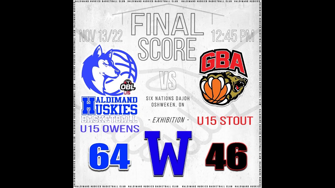 U15 Owens Huskies vs GBA Stout Nov 13 2022 - YouTube