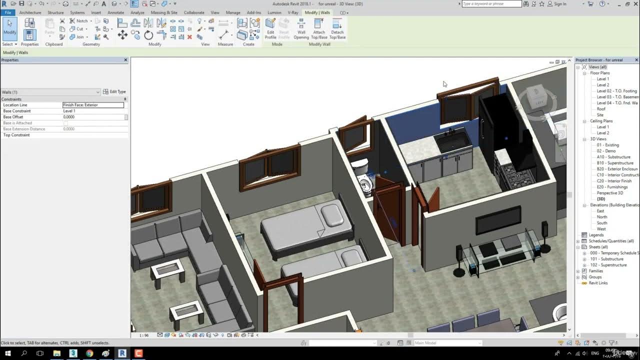 1- create your 3d plan modelling in Revit architecture - YouTube