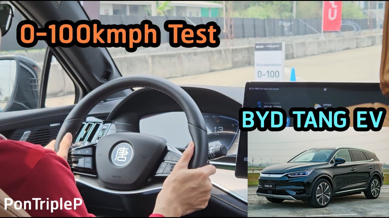 BYD TANG EV 0-100kmph Test - YouTube