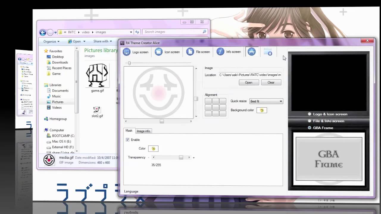 R4 Theme Creator Alice 0.8 Demo - YouTube