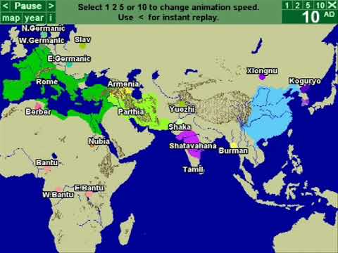 2000 Years of History in Europe-Asia (1000BC - 1000AD)