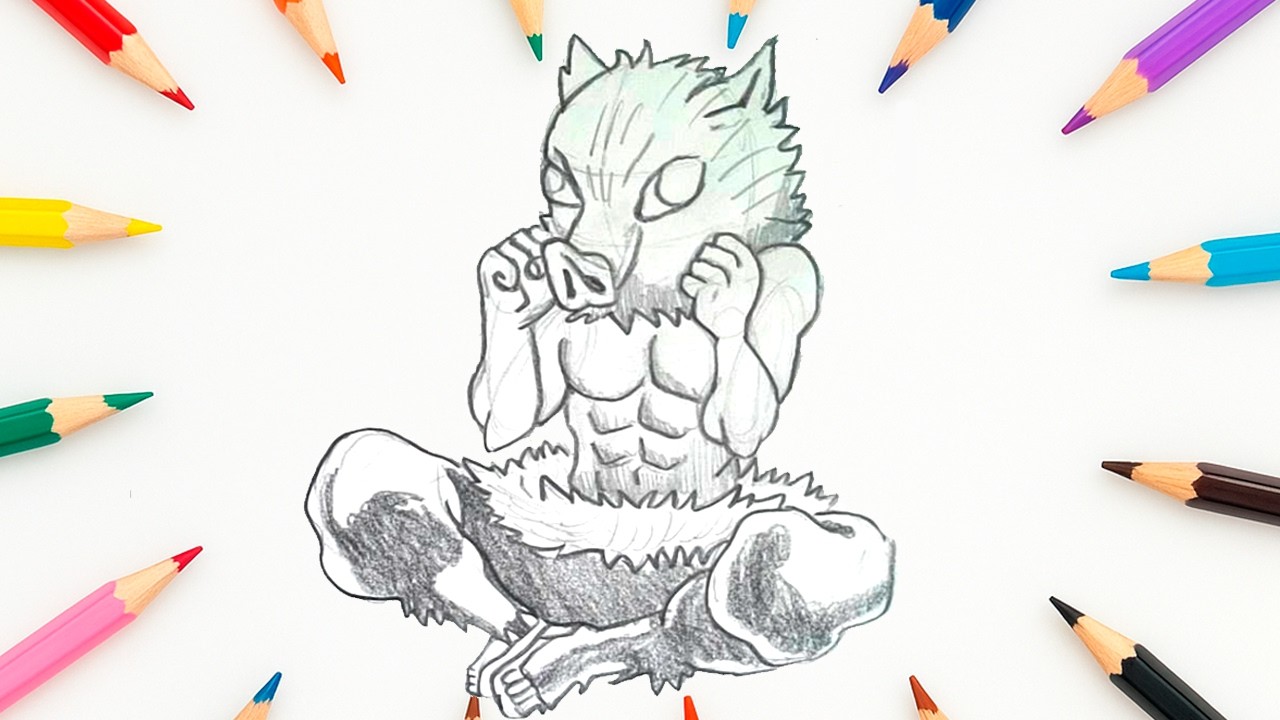 How to Draw Inosuke Hashibira | Cómo dibujar a Inosuke Hashibira (Demon ...