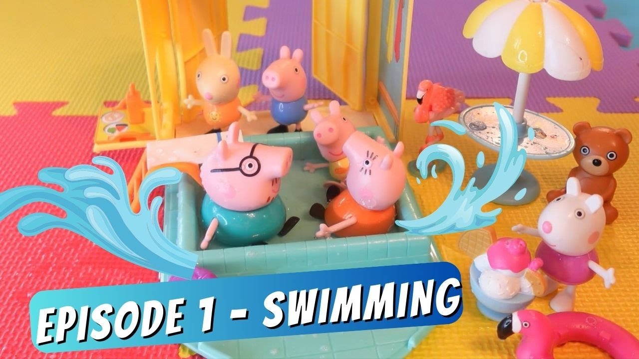Peppa Pig Episode 1 Swimming WITH TOYS - YouTube