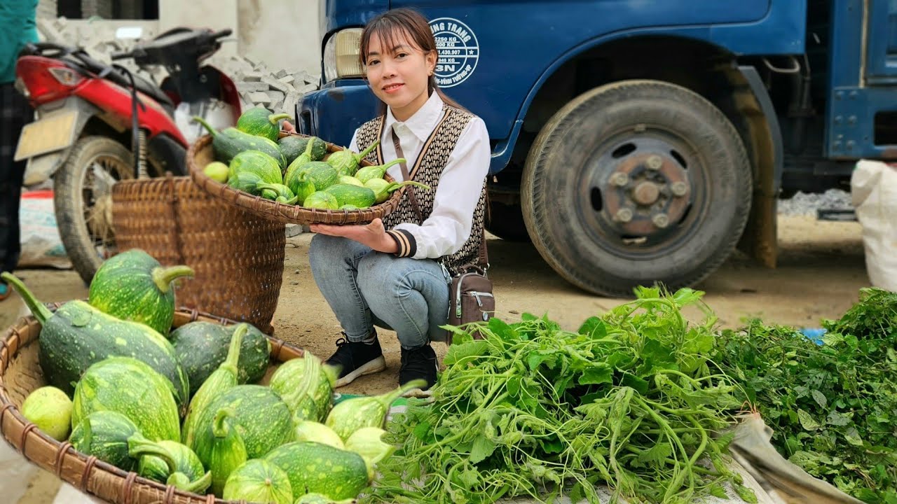 Harvest Pumpkins and Vegetables Gardening Goes to the Market to Sell ...