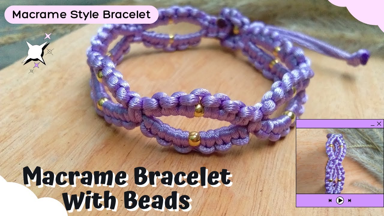 Macrame Bracelet With Beads / Macrame Bracelet Tutorial/How To Make ...