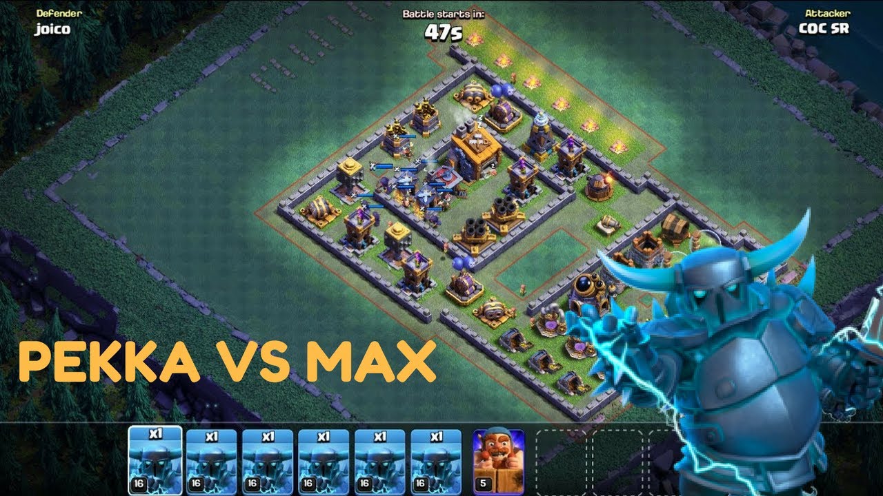 5 Super PEKKA Attack Vs Max COC Builder Base Private Server2017 - YouTube