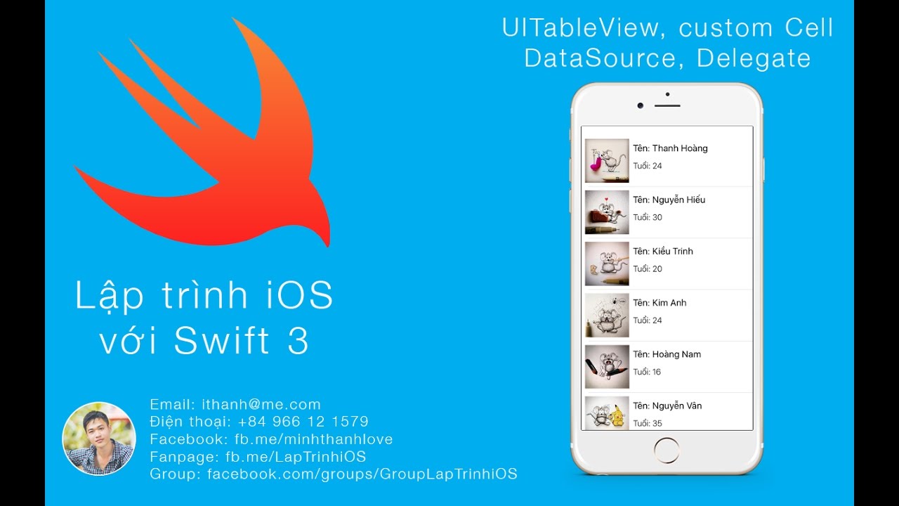 8. UITableView - [Lập trình iOS với Swift 3] - YouTube