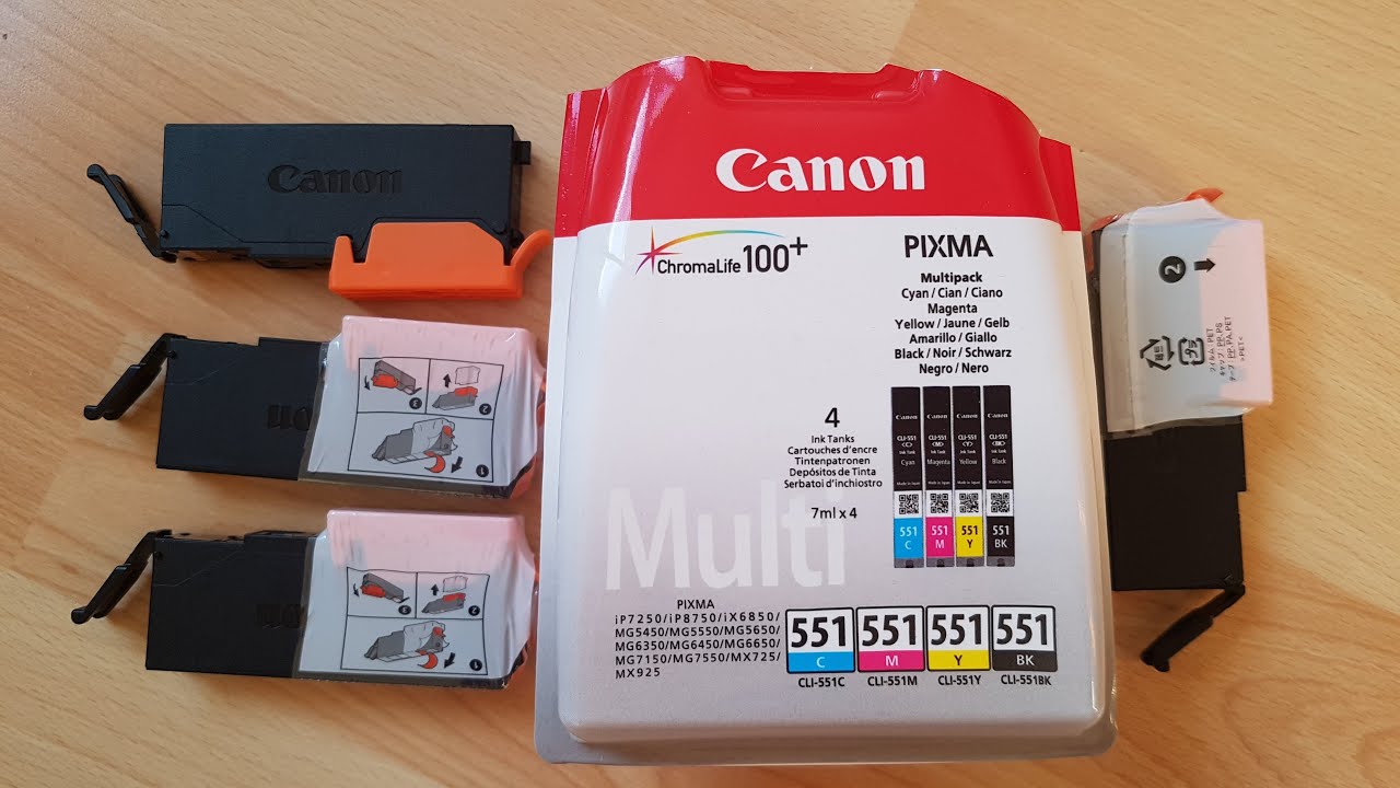 Canon Pixma Multipack Ink Carthridge CLI-551 - YouTube