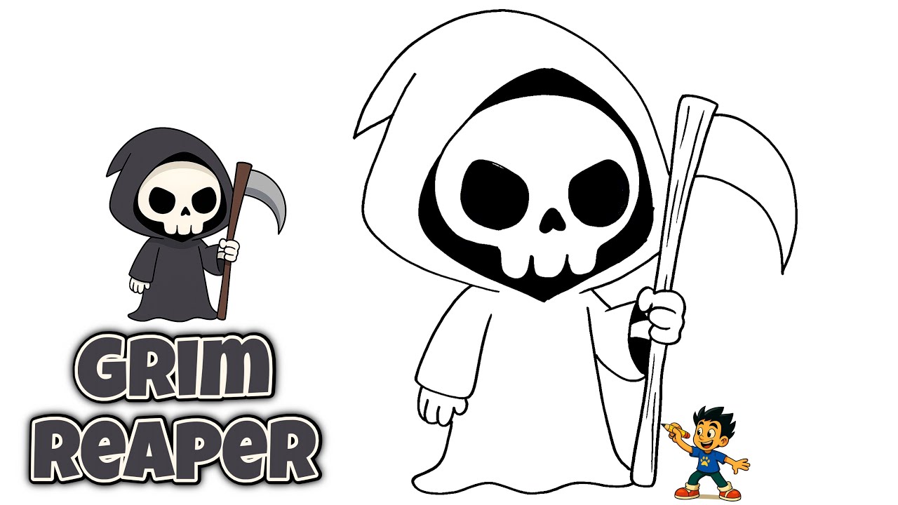 How to Draw the Grim Reaper ☠️ #grimreaper #drawingvideo #drawing - YouTube