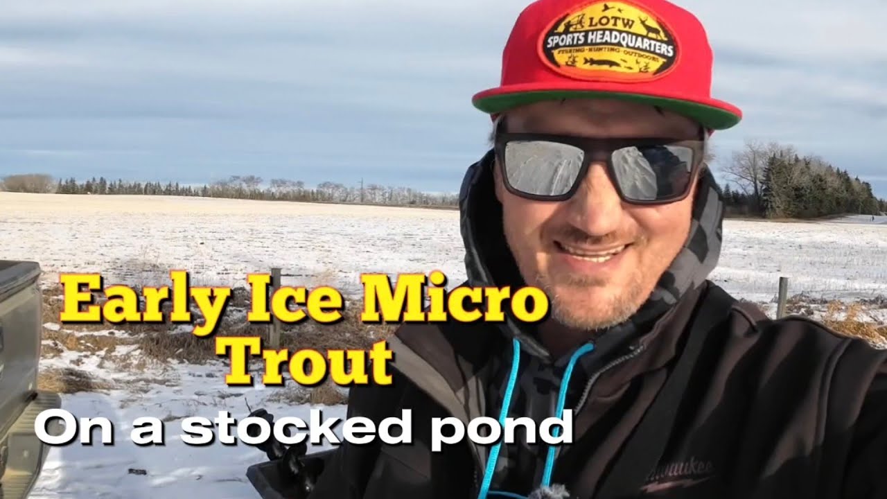 Early Ice Micro Trout on a stocked pond - YouTube
