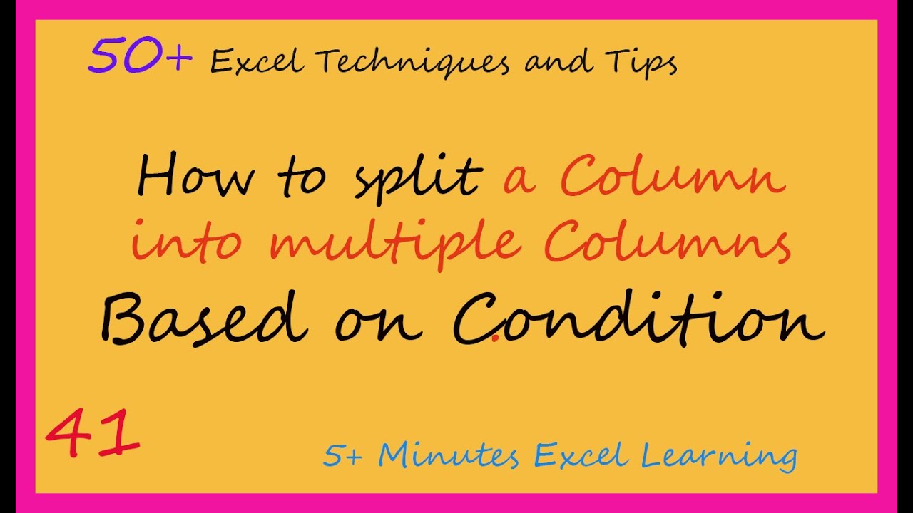 How To Split A Column Into Multiple Columns Based On Criteria YouTube How To Split A Column Into Multiple Columns Based On Criteria YouTube