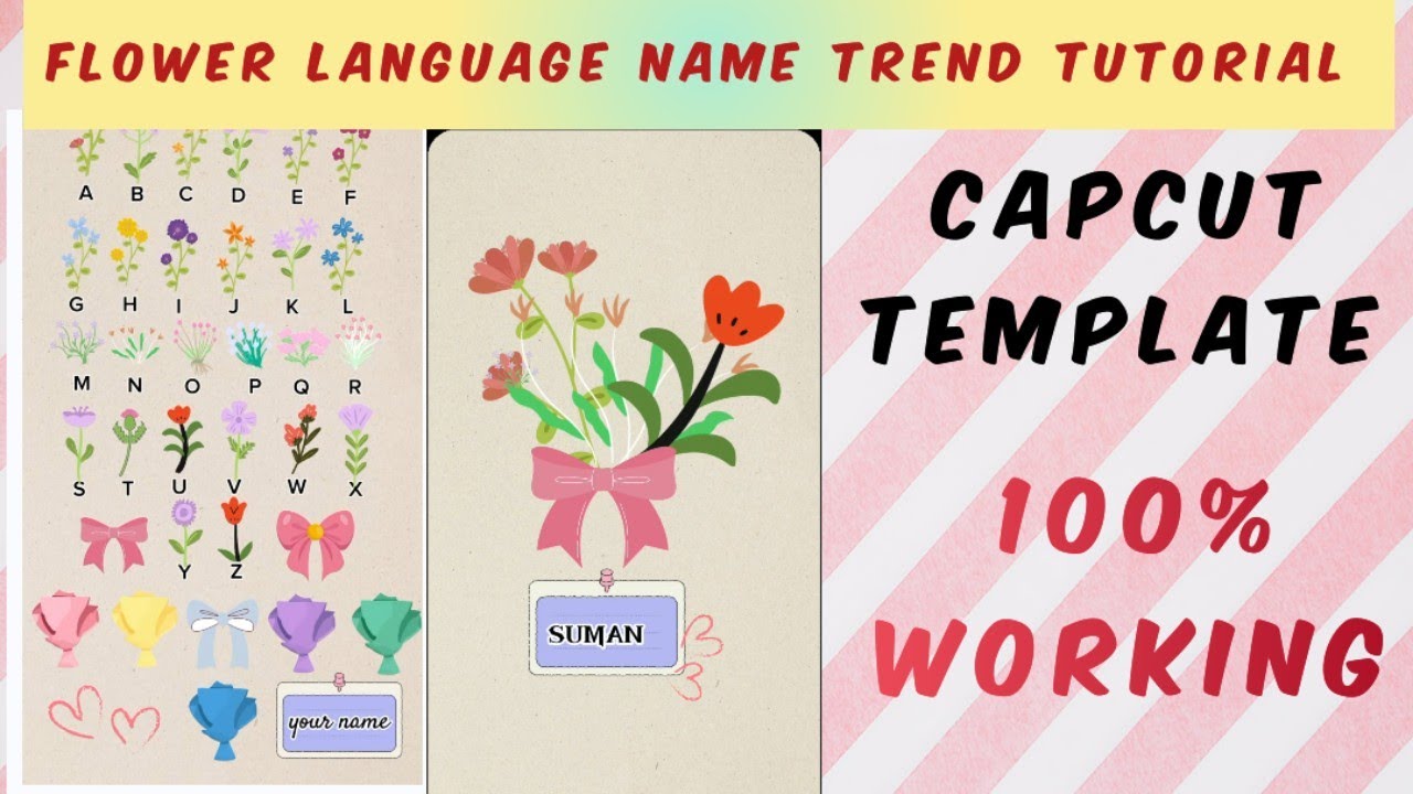 Flower Language Trend Tutorial - Flower Initial Bouquet Template Capcut ...