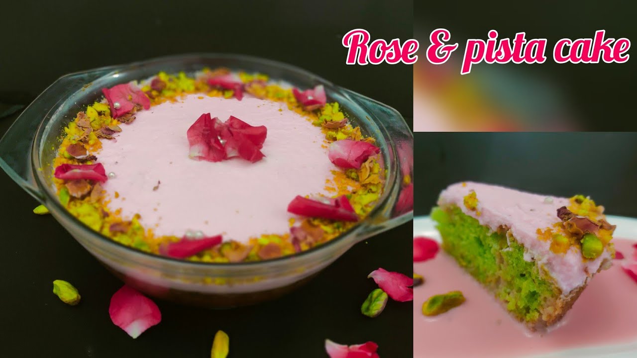 Janmashtami special Rose & Pista dessert | Rose and Pista cake - YouTube